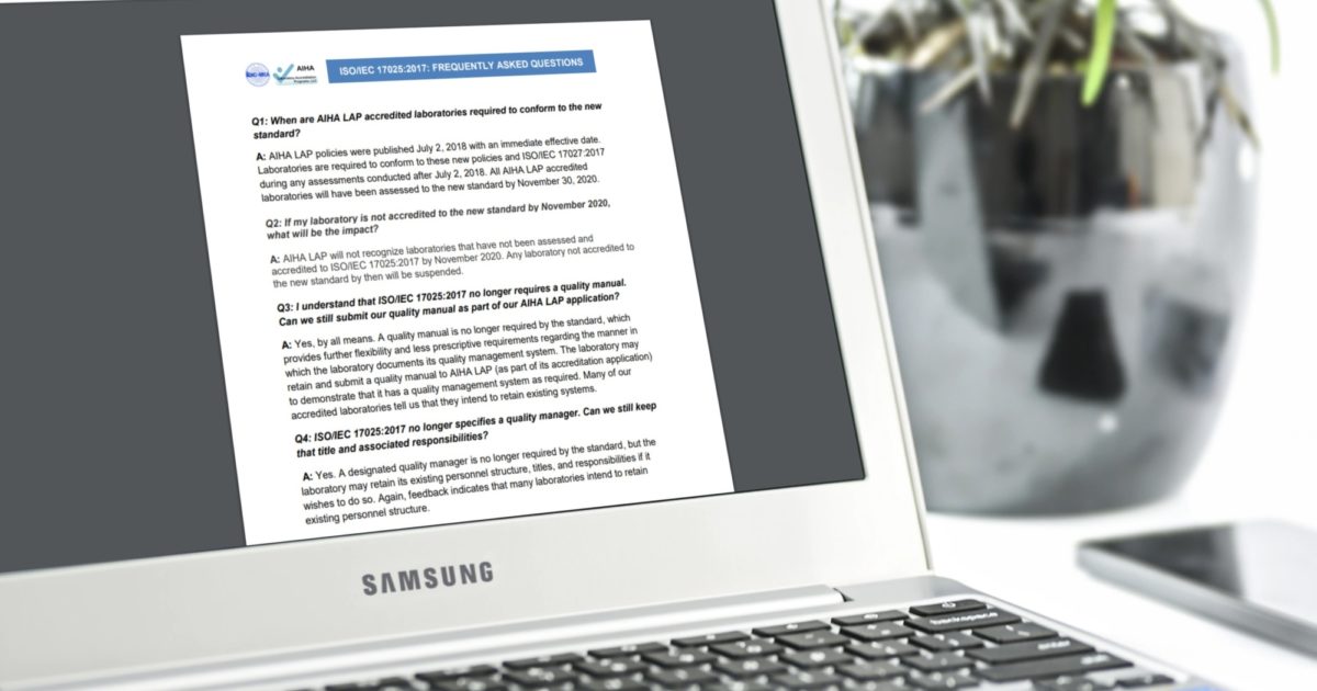 AIHA Laboratory Accreditation Programs, LLC | LAP E-NEWS WINTER 2020